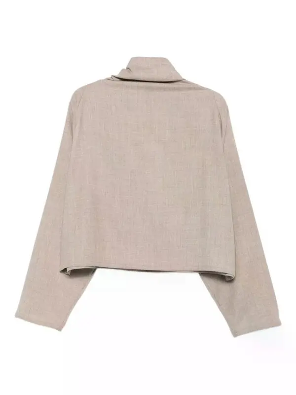 Dusan Cowl-neck Boxy Top - Neutrals