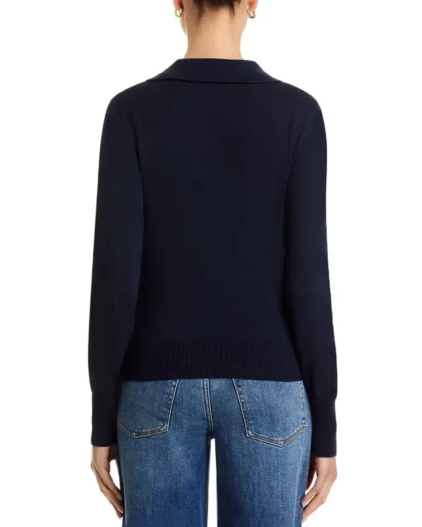 SINGLE THREAD Ribbed Polo Sweater