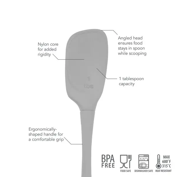 TOVOLO Flex-core Silicone Deep Spoonula - Oyster Gray