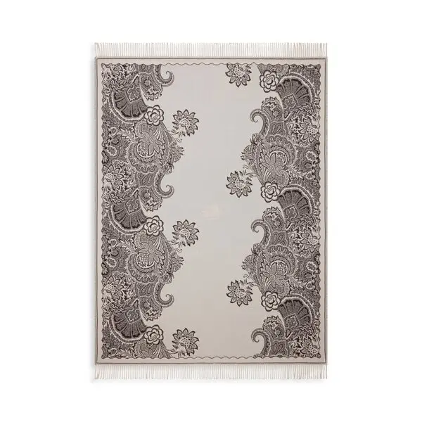 Etro Bloom Floral Jacquard Wool Throw - Khaki