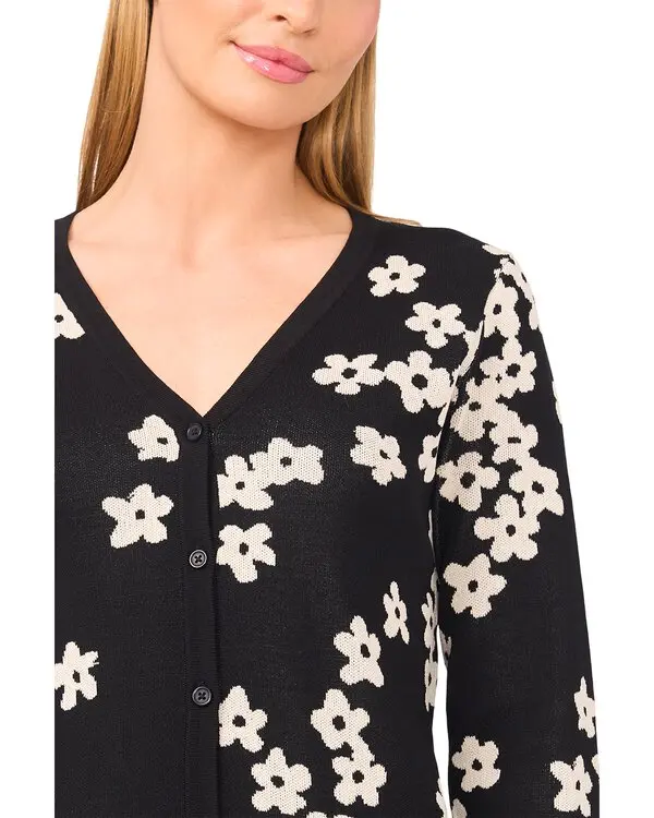 CECE DUPRAZ Flower Jacquard Cardigan
