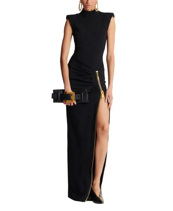 Balmain Anthem Calfskin Leather Clutch - Black