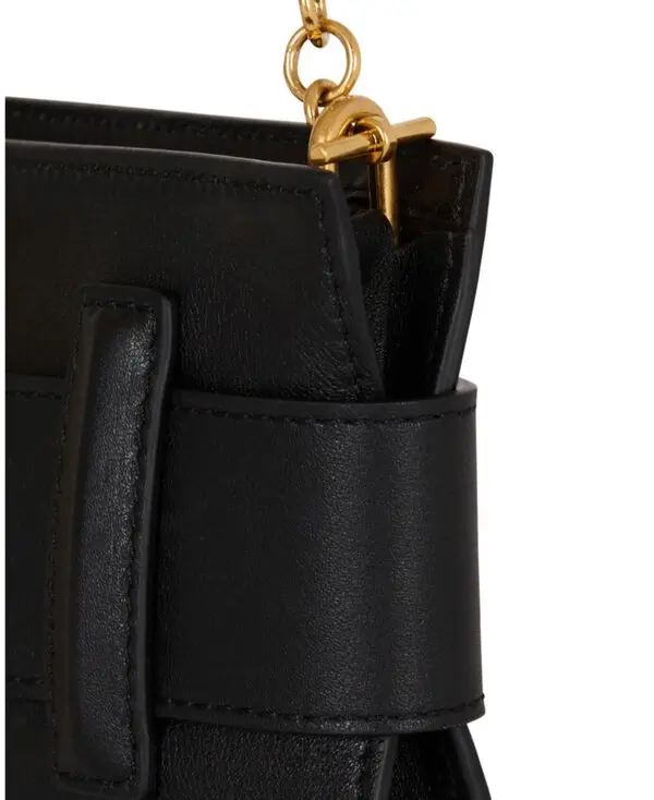 Balmain Anthem Calfskin Leather Clutch - Black
