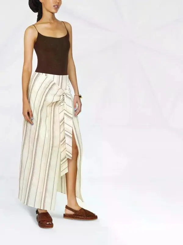 Brunello Cucinelli Striped Wrap Ankle-length Skirt