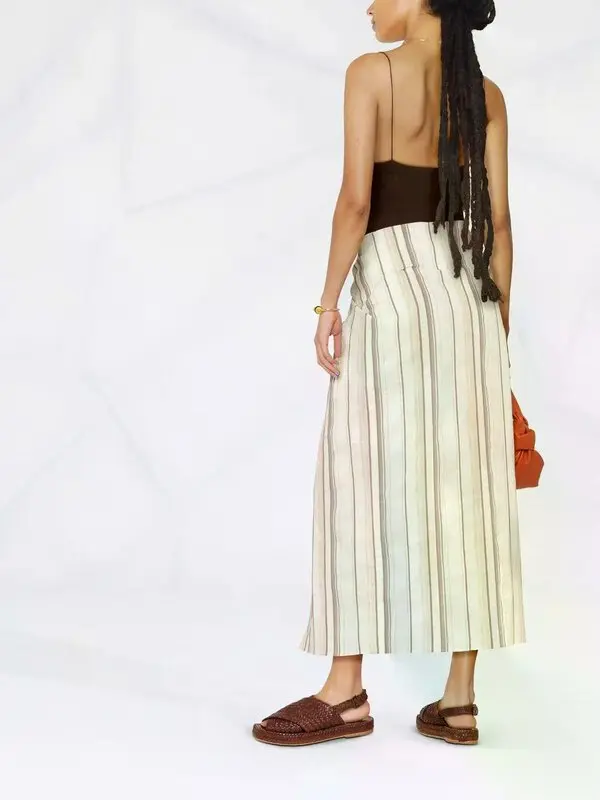 Brunello Cucinelli Striped Wrap Ankle-length Skirt