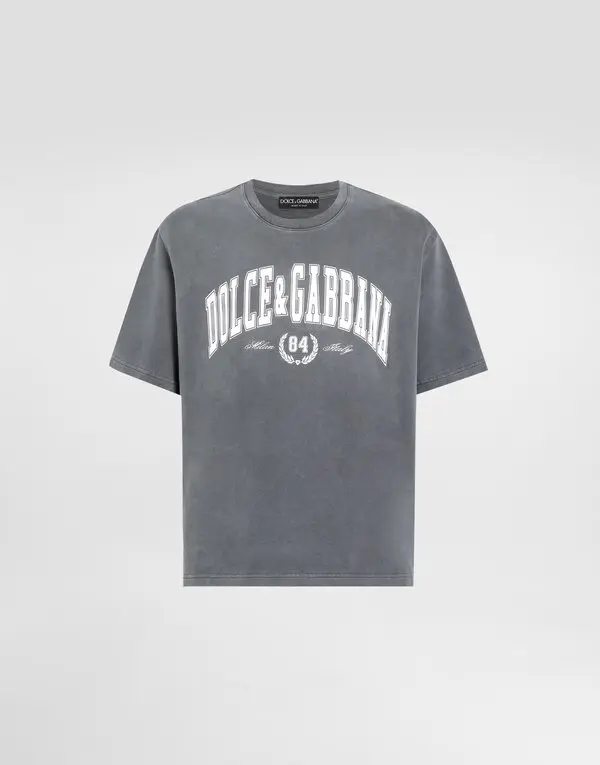 Dolce & Gabbana Cotton T-shirt With Print - Grey