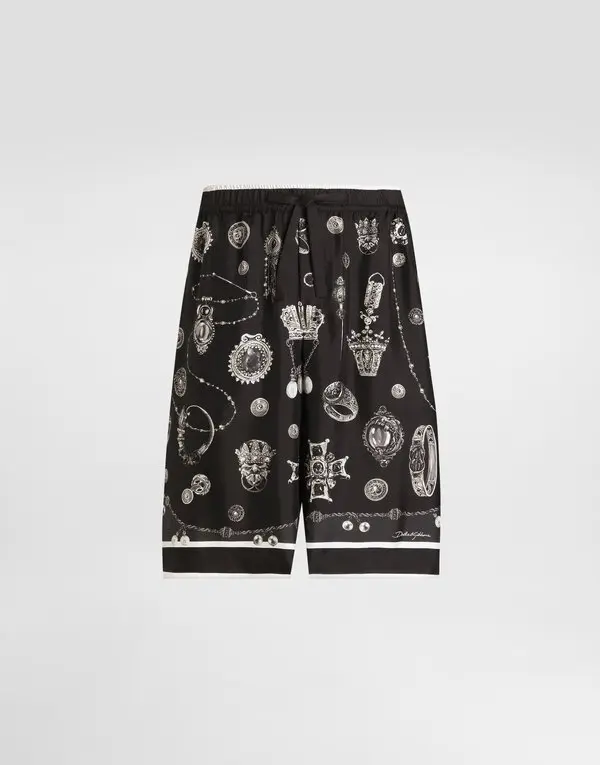 Dolce & Gabbana Medal-printed Silk Twill Bermuda Shorts - Print