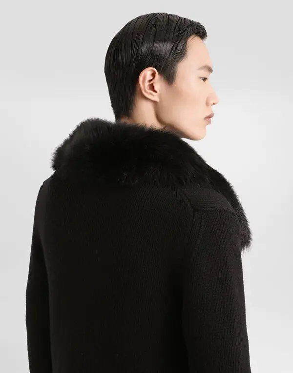 Dolce & Gabbana Wool Jacket With Fur-effect Collar