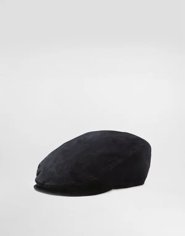 Dolce & Gabbana Velvet Flat Cap - Black