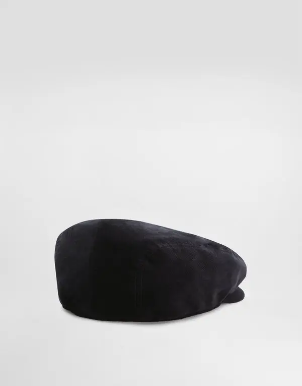 Dolce & Gabbana Velvet Flat Cap - Black