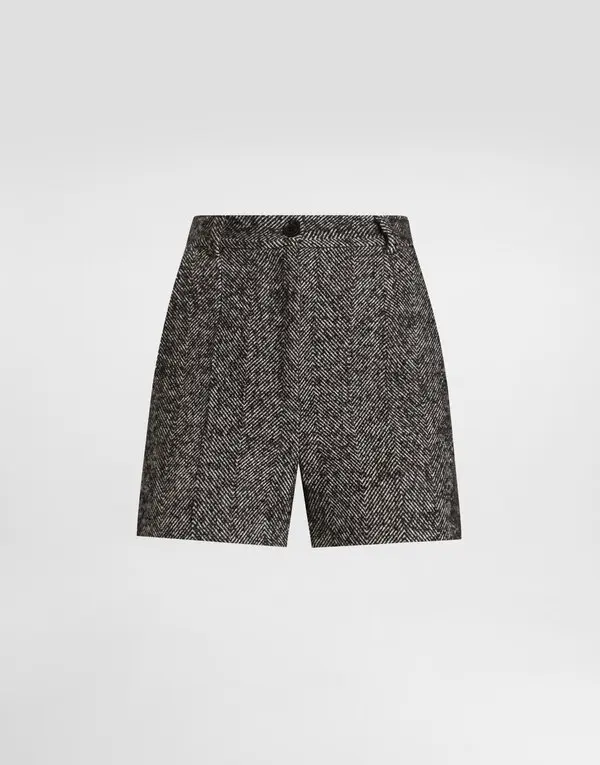 Dolce & Gabbana Wool Blend Chevron Shorts