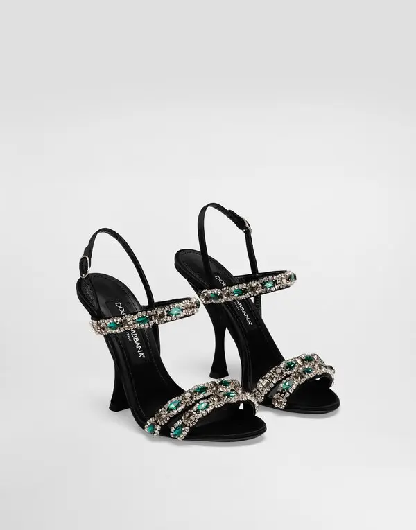 Dolce & Gabbana Embroidered Satin Sandals