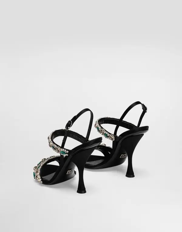 Dolce & Gabbana Embroidered Satin Sandals
