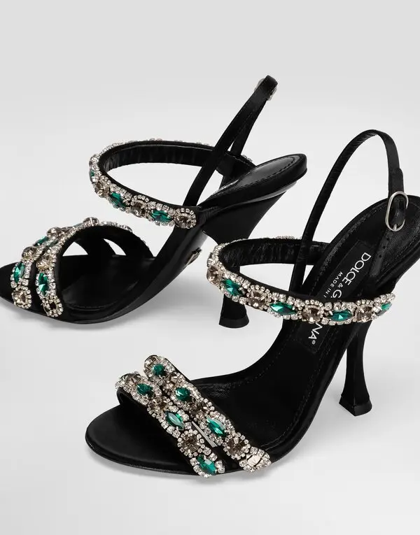 Dolce & Gabbana Embroidered Satin Sandals