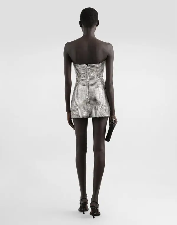 Dolce & Gabbana Strapless Mesh Mini Dress
