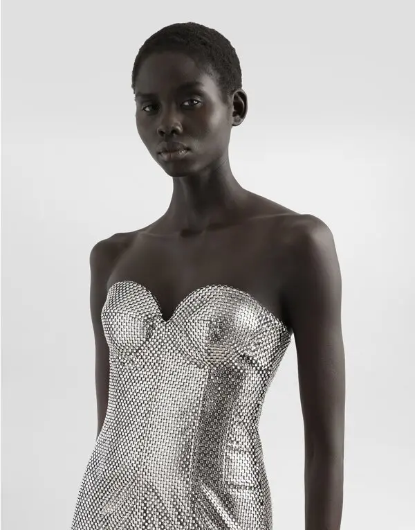 Dolce & Gabbana Strapless Mesh Mini Dress