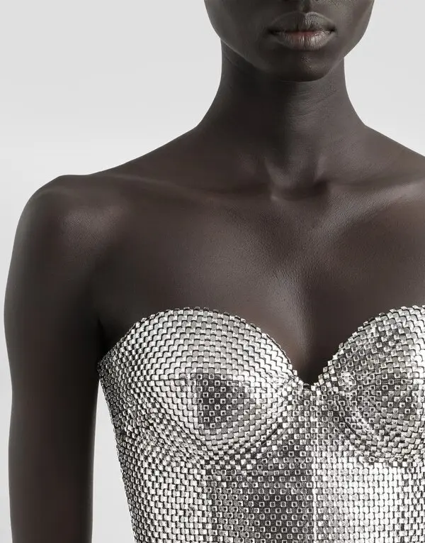 Dolce & Gabbana Strapless Mesh Mini Dress