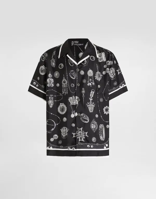 Dolce & Gabbana Medal- Hawaii Silk Twill Shirt - Print