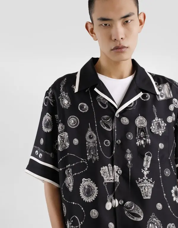 Dolce & Gabbana Medal- Hawaii Silk Twill Shirt - Print
