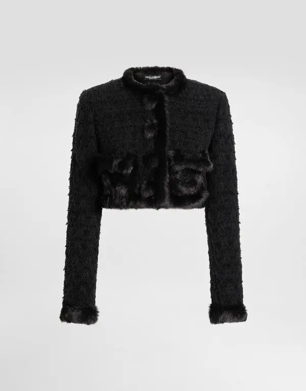 Dolce & Gabbana Single-breasted Jacket With Fur Details