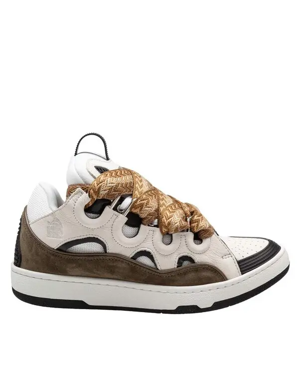 LANVIN Leather, Fabric, And Suede Sneakers - One-color