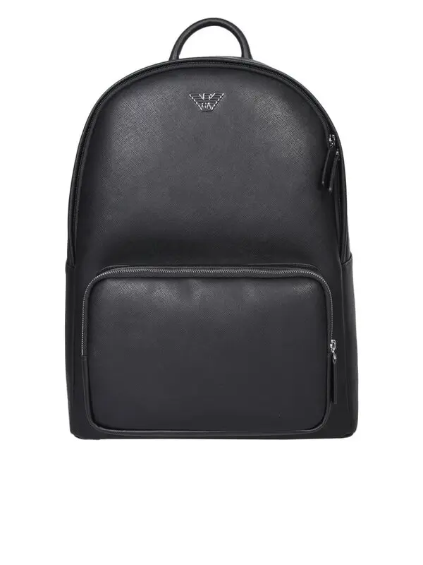 Emporio Armani Leather Backpack - Black