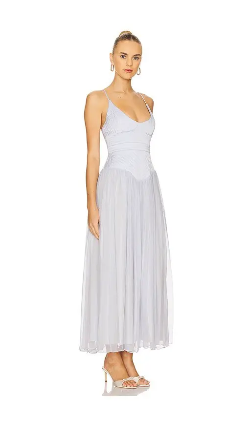 Lpa Odette Midi Dress in Baby Blue - Size Xs