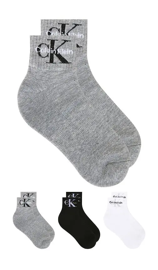 Calvin Klein 6-pack Athletic Quarter Socks - White Assorted