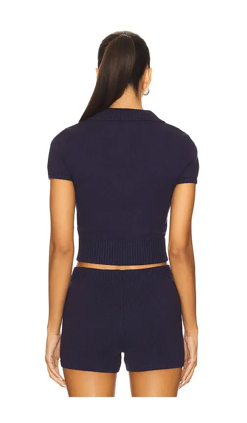 GUIZIO Calesia Zip Up Top - Navy