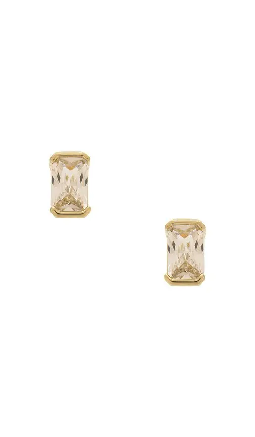 BY ADINA EDEN Colored Cz Baguette Stud Earrings - Gold