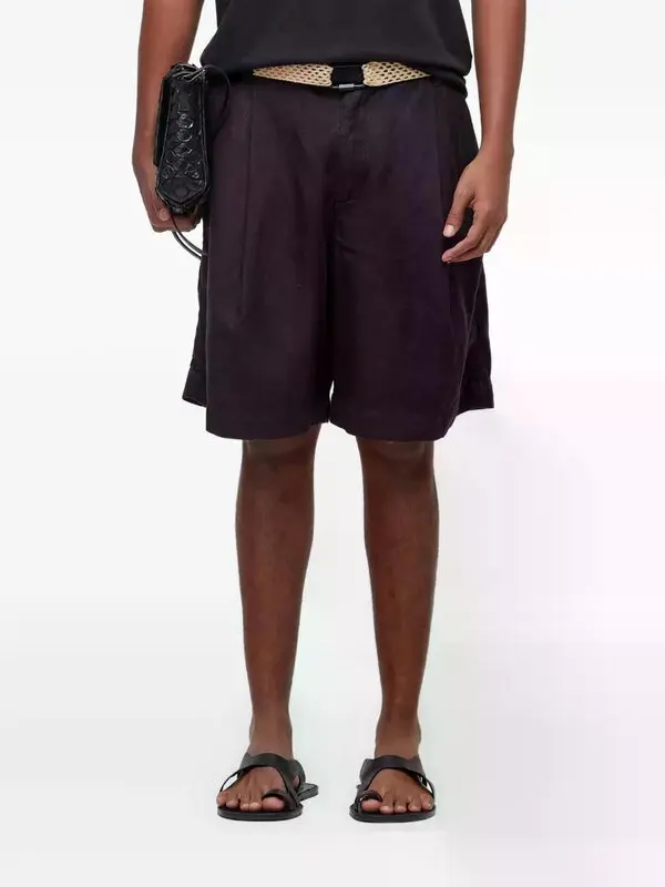 OSKLEN Pleated Linen Shorts