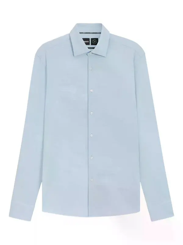 BOSS Textured Long-sleeve Shirt - Blue