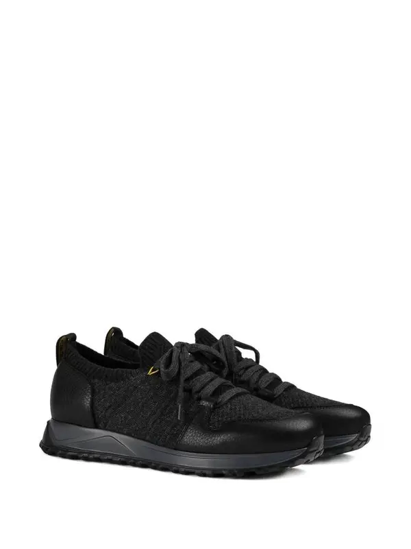 DOUCAL'S Wool-panelled Leather Sneakers