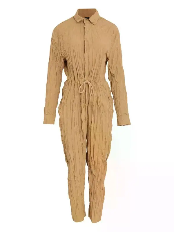 OSKLEN Crinkled-effect Jumpsuit - Neutrals