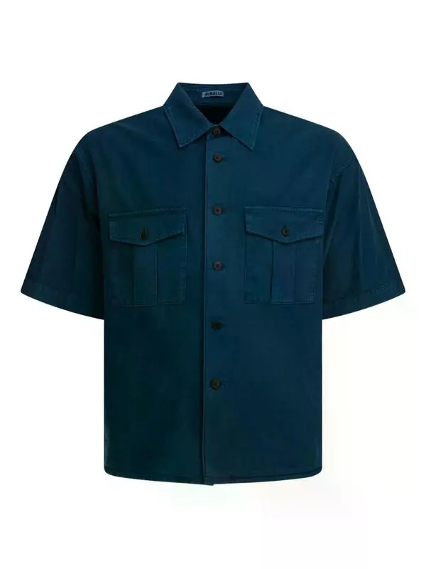 Auralee Double-pocket Cotton Shirt - Blue