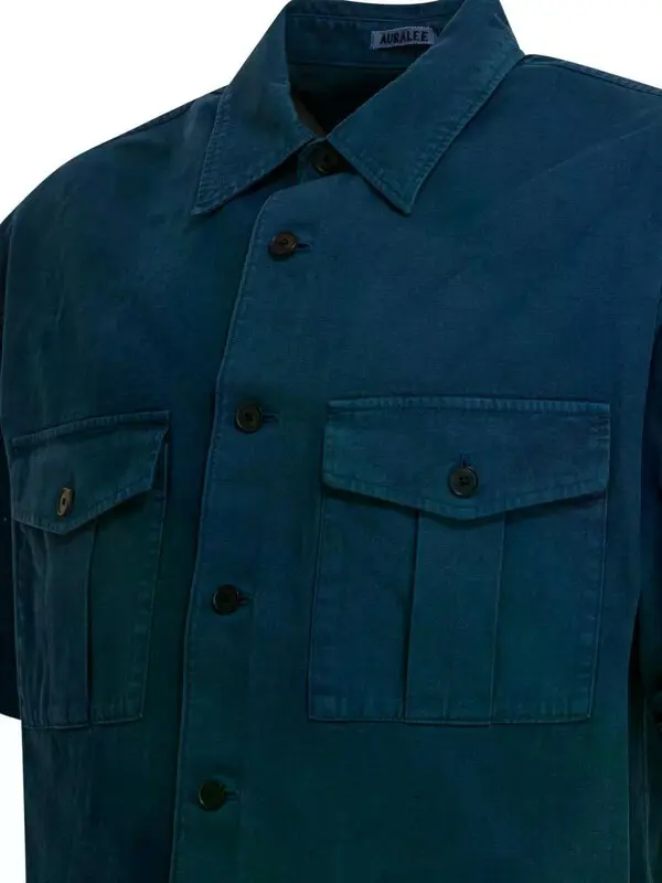 Auralee Double-pocket Cotton Shirt - Blue
