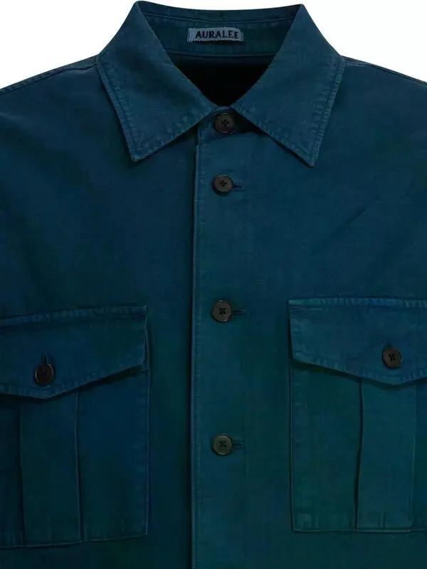 Auralee Double-pocket Cotton Shirt - Blue