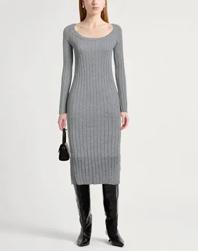 HAVEONE Midi Ribbed-knit Bodycon Dress - Grey
