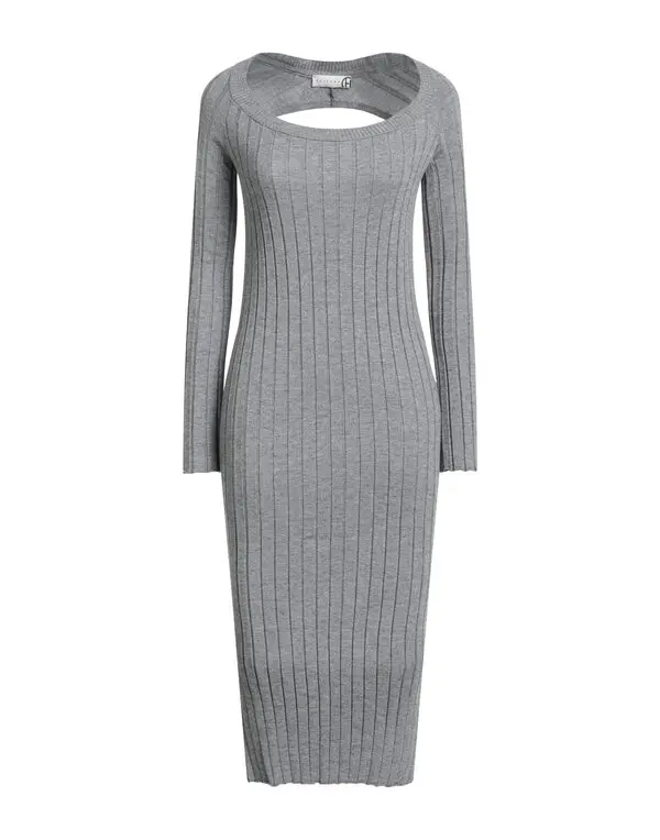 grey knitted bodycon dress Women's Summer Casual Side Drawstring High Slit Knit Bodycon Dress main image 0