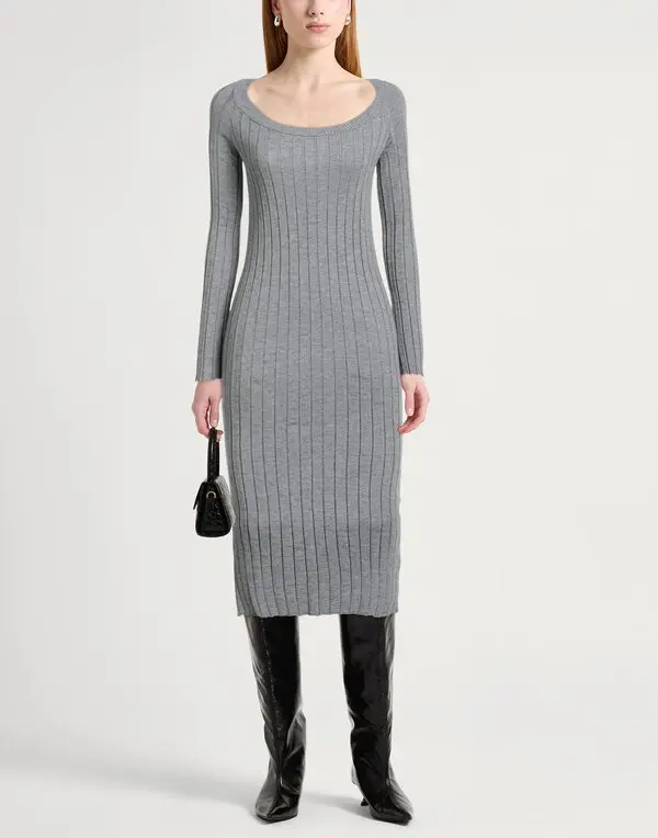 Haveone Woman Midi dress Grey Size ONESIZE Viscose, Polyester, Polyamide