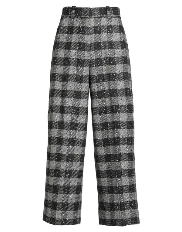PT TORINO Wide-leg Checked Tweed Pants