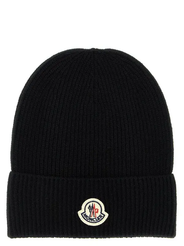 Moncler Wool And Cashmere Beanie - Black
