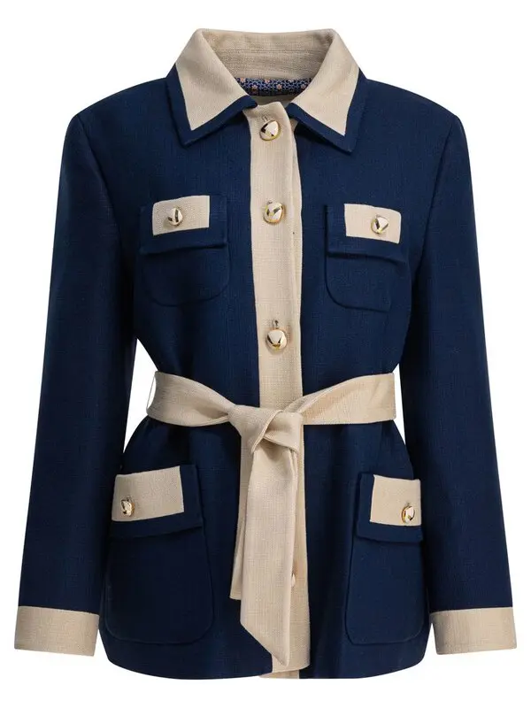 Valentino Garavani Viscose Caban Coat - Blue