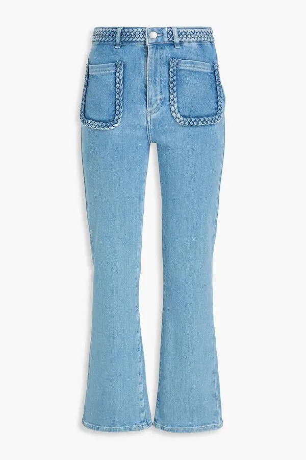 Maje Braided High-rise Bootcut Jeans