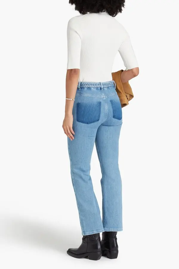 Maje Braided High-rise Bootcut Jeans