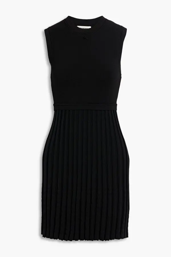 Sandro Pleated Stretch-knit Mini Dress