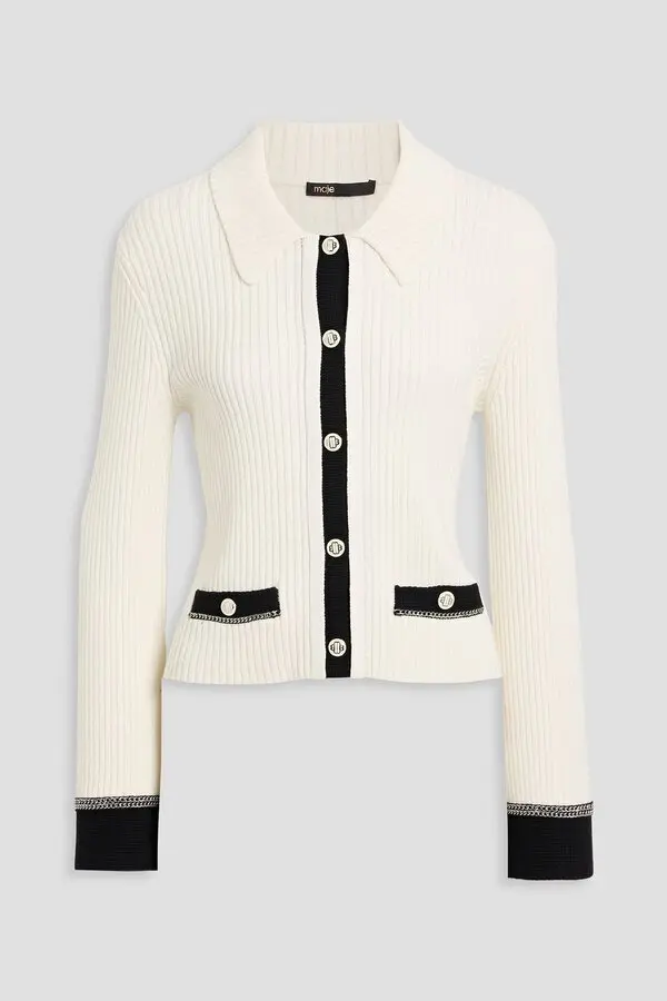 Maje Ribbed-knit Cardigan