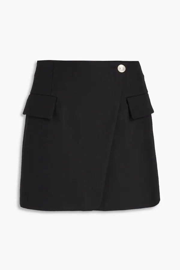 Maje Twill Mini Wrap Skirt