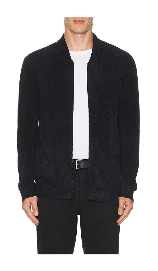 Barefoot Dreams Ccul Zip Front Jacket - Black