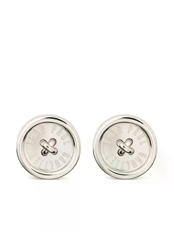 Jean Paul Gaultier Button Stud Earrings - Silver